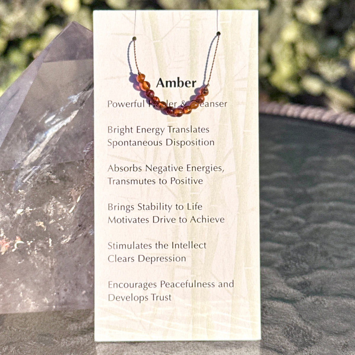 Amber Beaded Necklace 15" – Crystal Works Austin