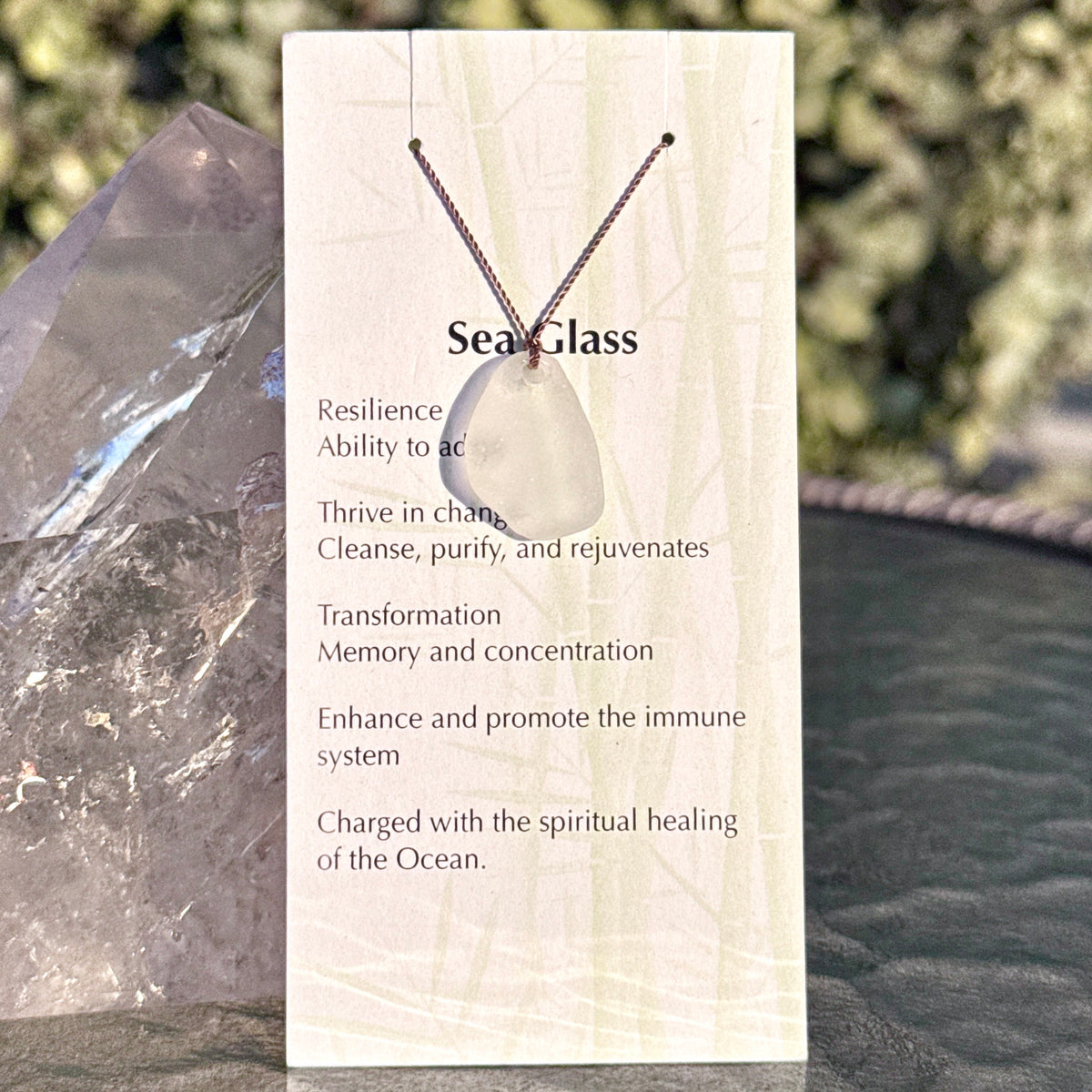 Sea Glass Bead Necklace 19 1/2" – Crystal Works Austin